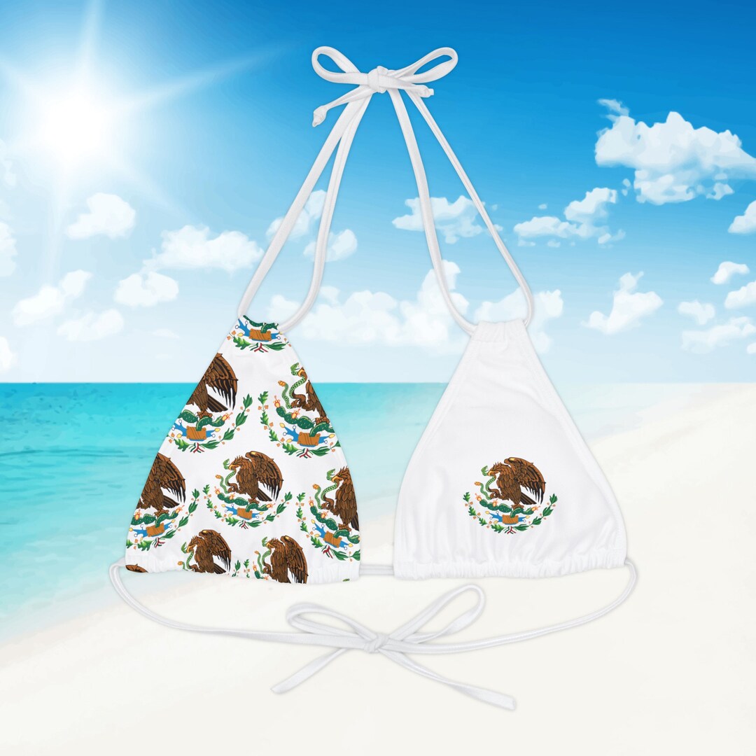 Mexico String Bikini Top, Mexico Triangle Bikini Top, Mexico Flag ...