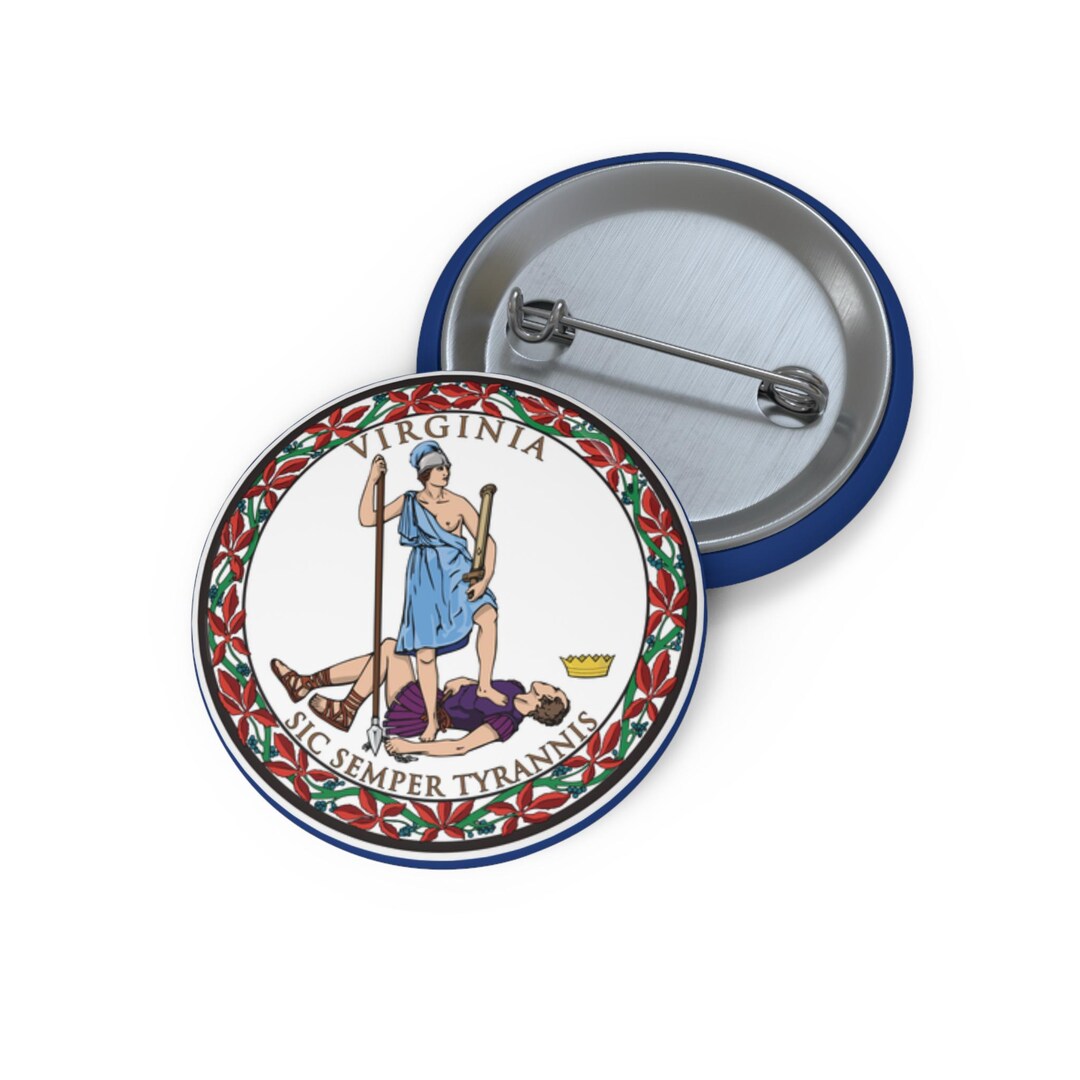 Virginia Pin Button USA Virginia State Pin Virginia Gift Mid Atlantic ...