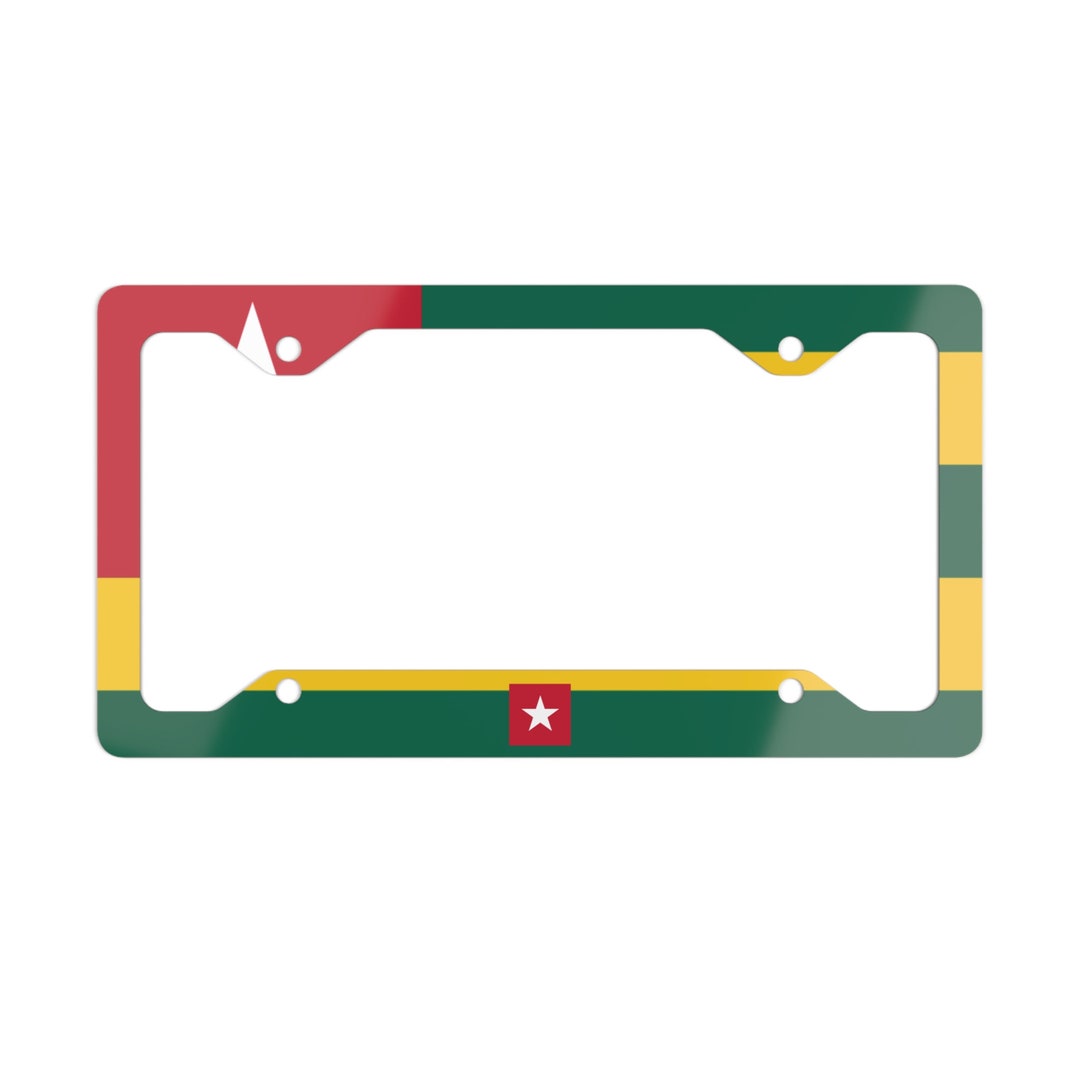 Togo License Plate Frame, Togolese Metal License Plate Frame, Togo Flag ...