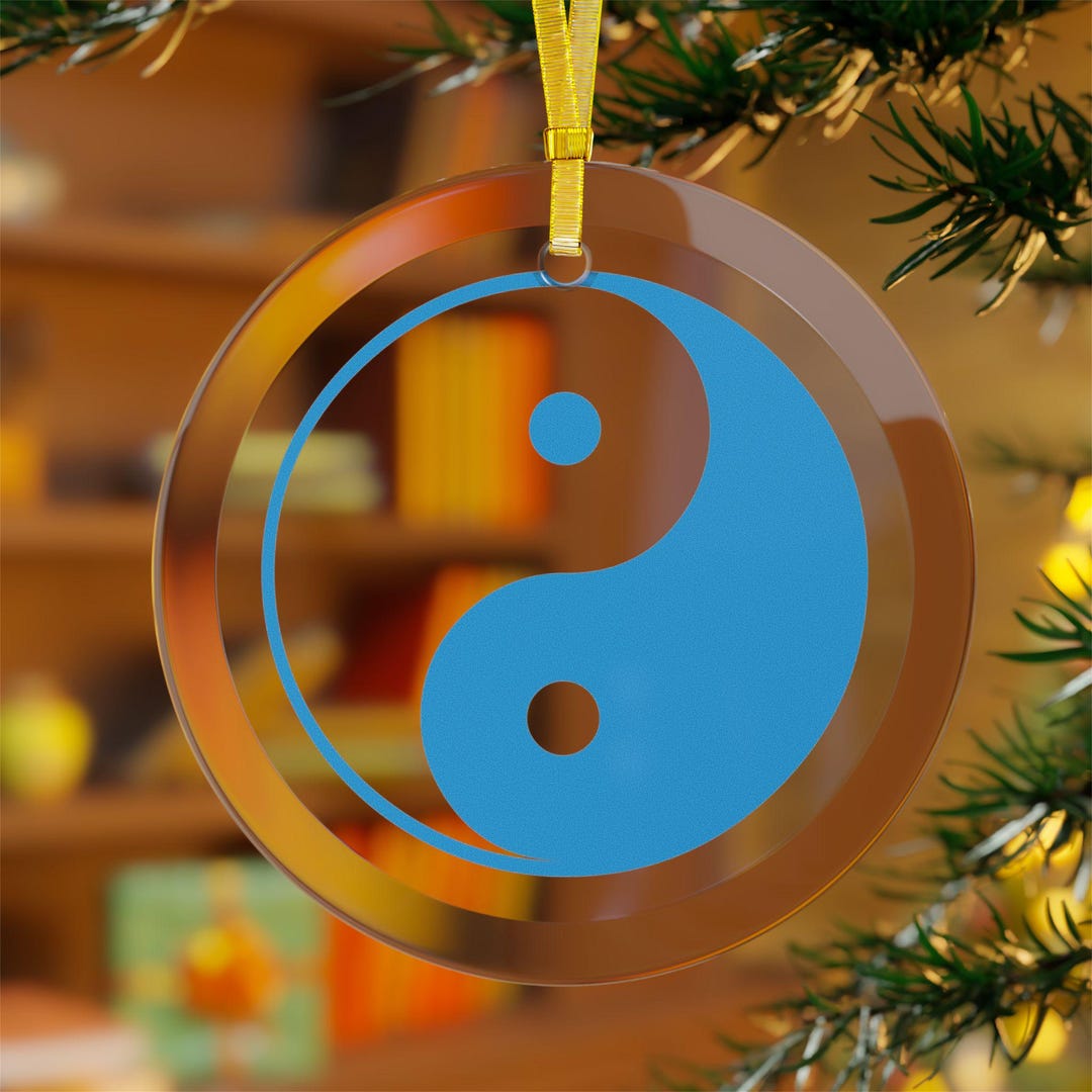 Yin Yang Glass Ornaments, Taiji Holiday Ornaments, Asian Holiday Decor ...