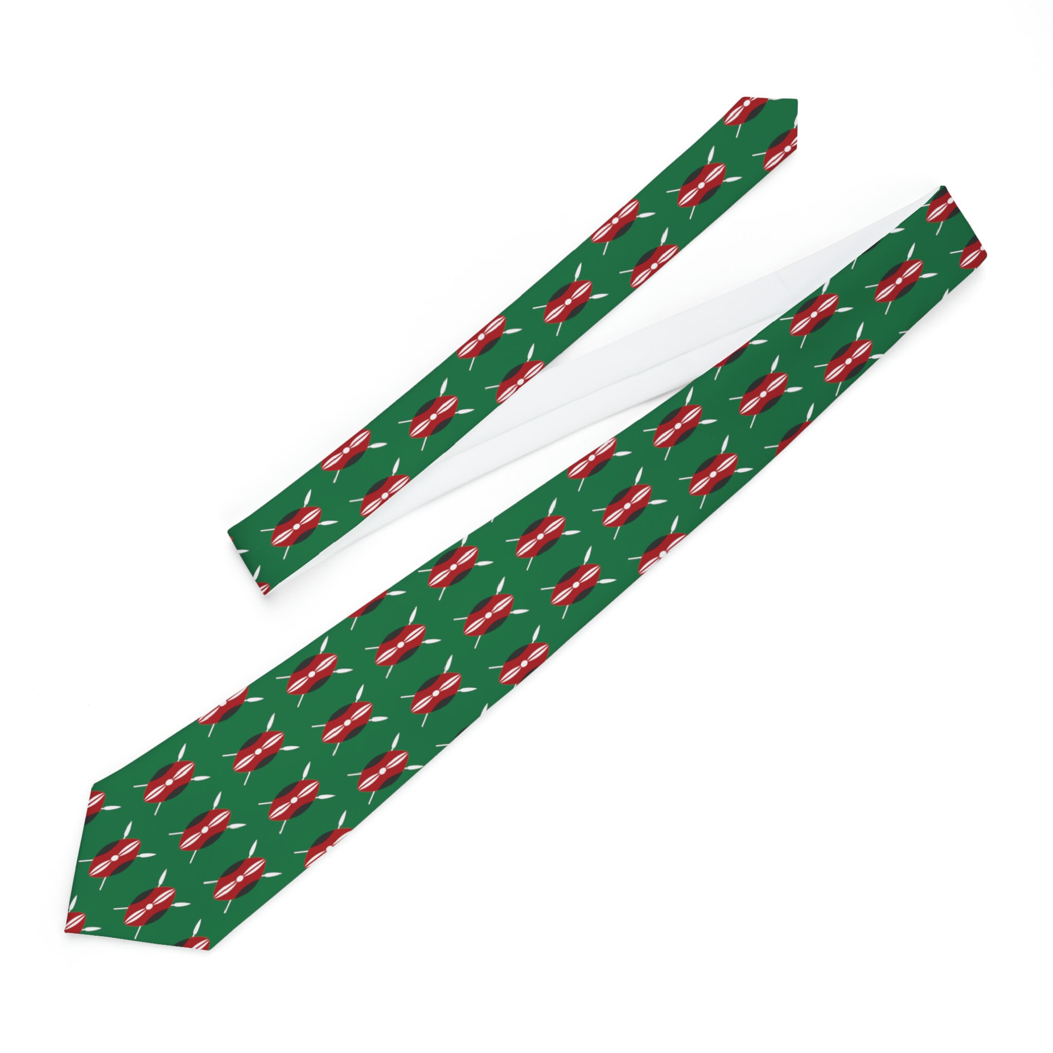 African Necktie, Green Maasai Shield Argyle Necktie, African Business ...