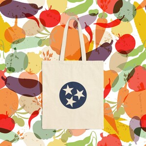 Tennessee Canvas Tote Bag Tennessee Cotton Canvas Tote Tennessee Flag ...
