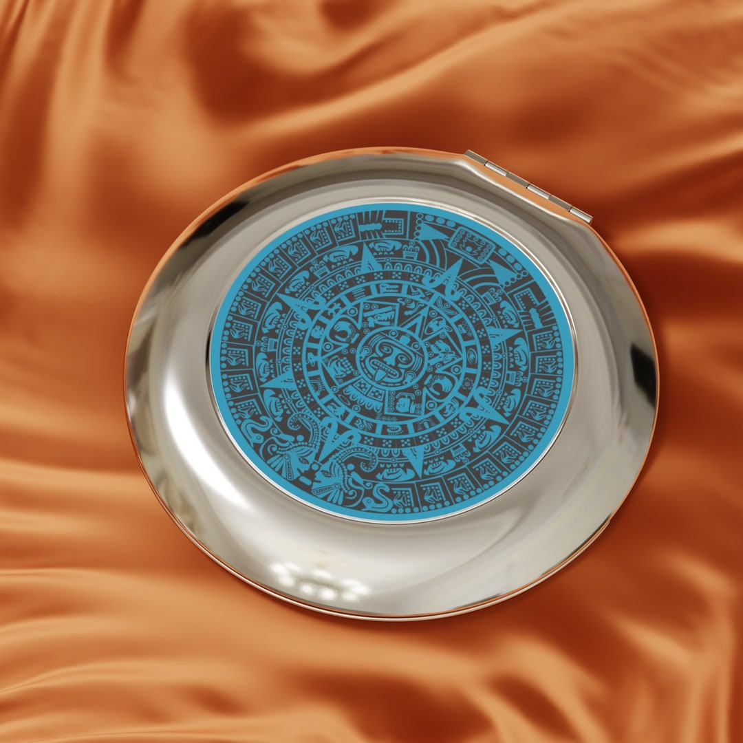 Aztec Compact Travel Mirror, Aztec Calendar Makeup Mirror, Olmec Aztec ...