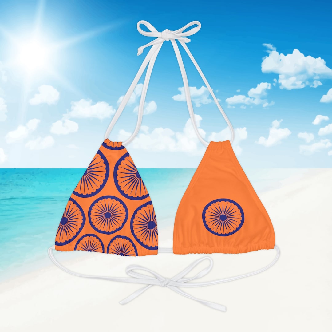 India String Bikini Top, India Triangle Bikini Top, India Flag Ashoka ...