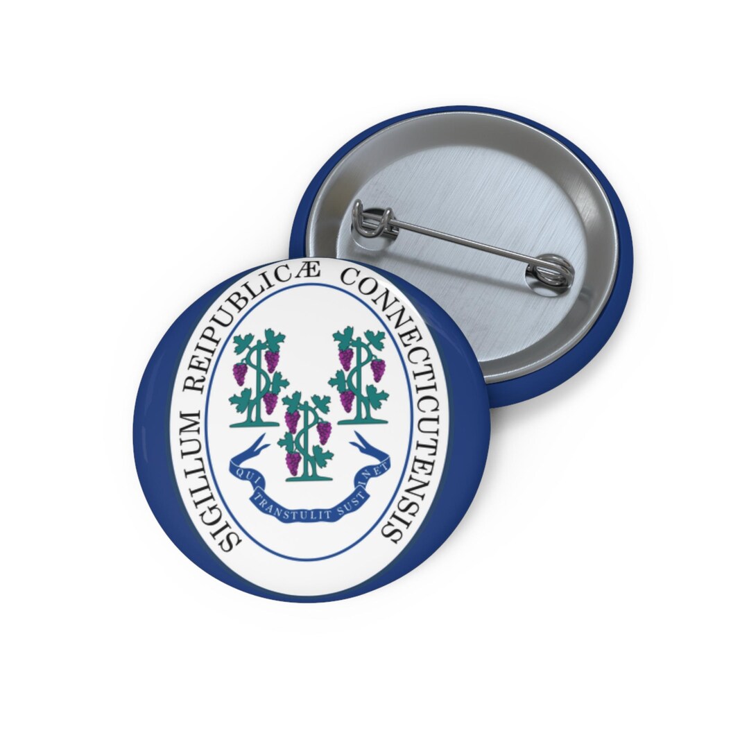 Connecticut Pin Button USA Connecticut State Pin Connecticut Gift New ...