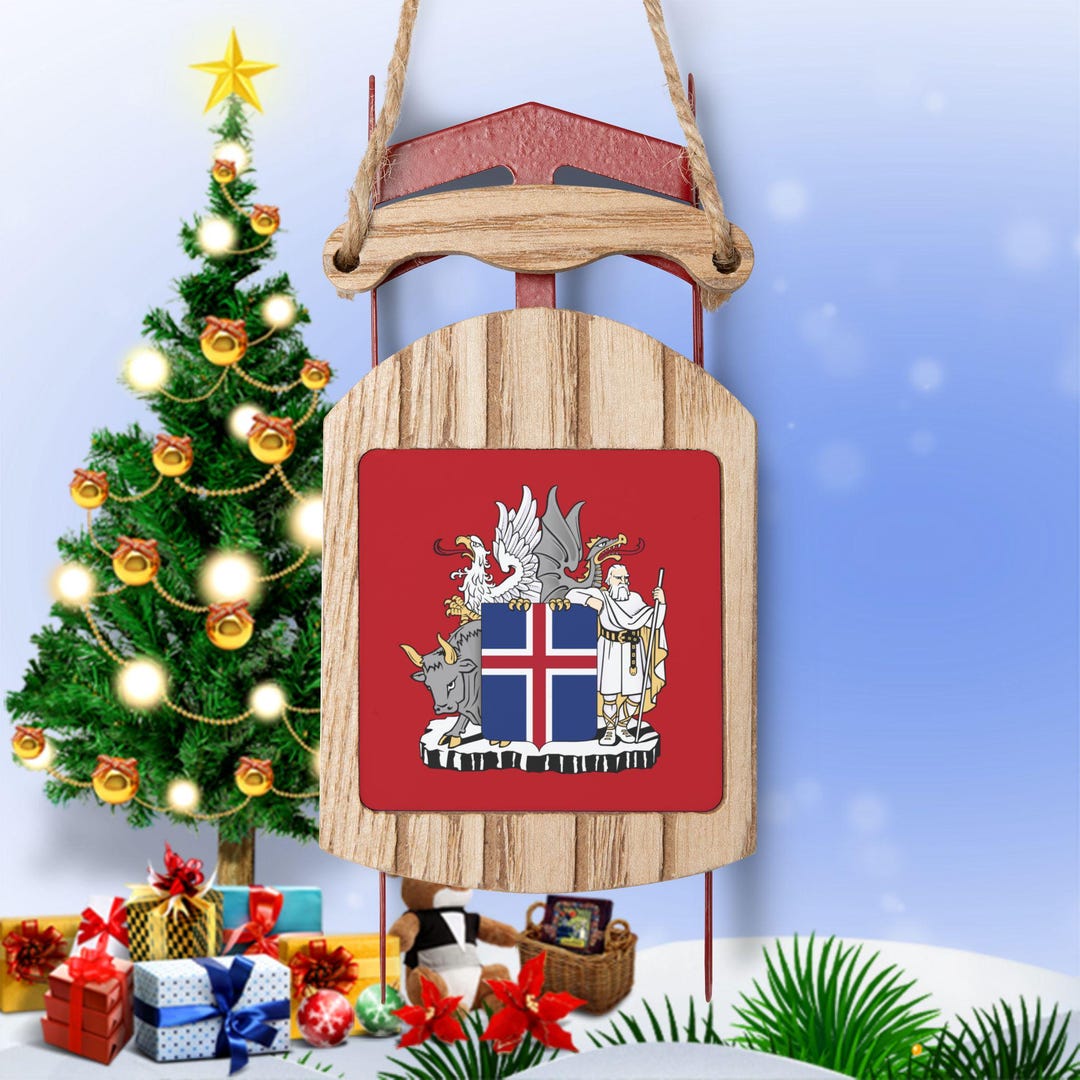 Iceland Sled Ornaments, Iceland Holiday Ornaments, Nordic Christmas ...