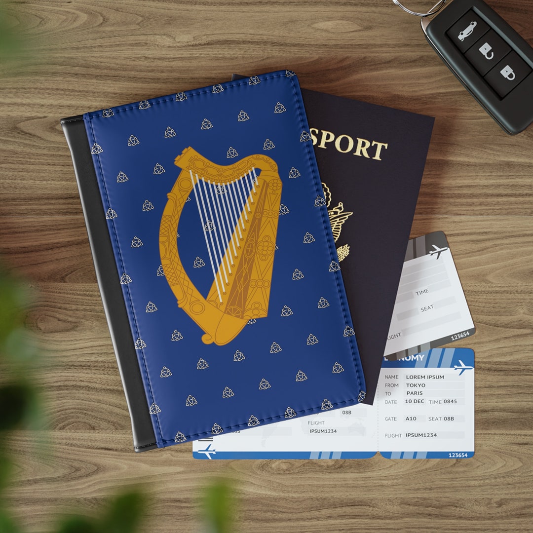 Blue Ireland Passport Cover, Irish Passport Cover, Irish Travel Gift ...