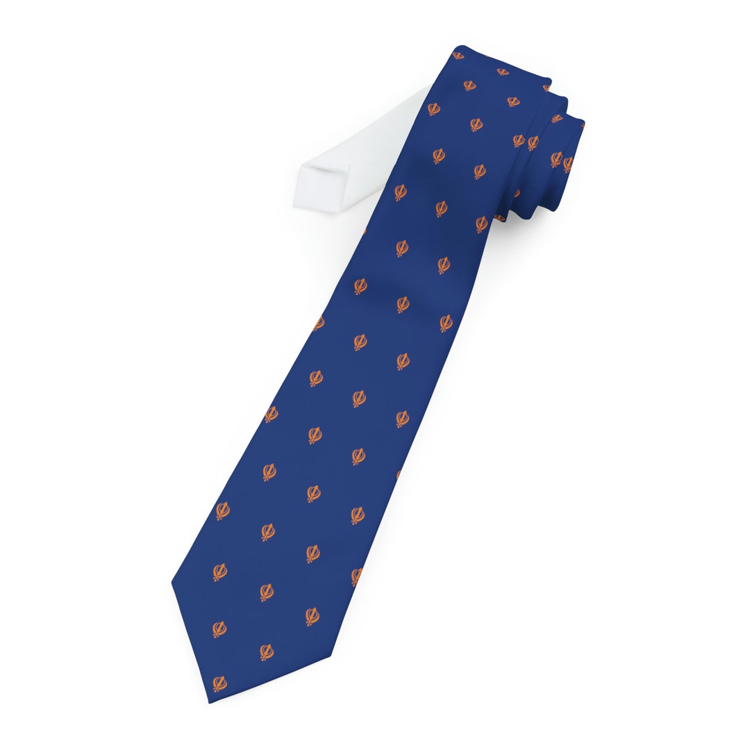Indian Necktie, Blue Khanda Sikh Necktie, Indian Office Fashion, Sikh ...