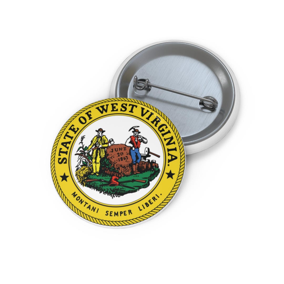 West Virginia Pin Button USA West Virginia State Pin West Virginia Gift ...