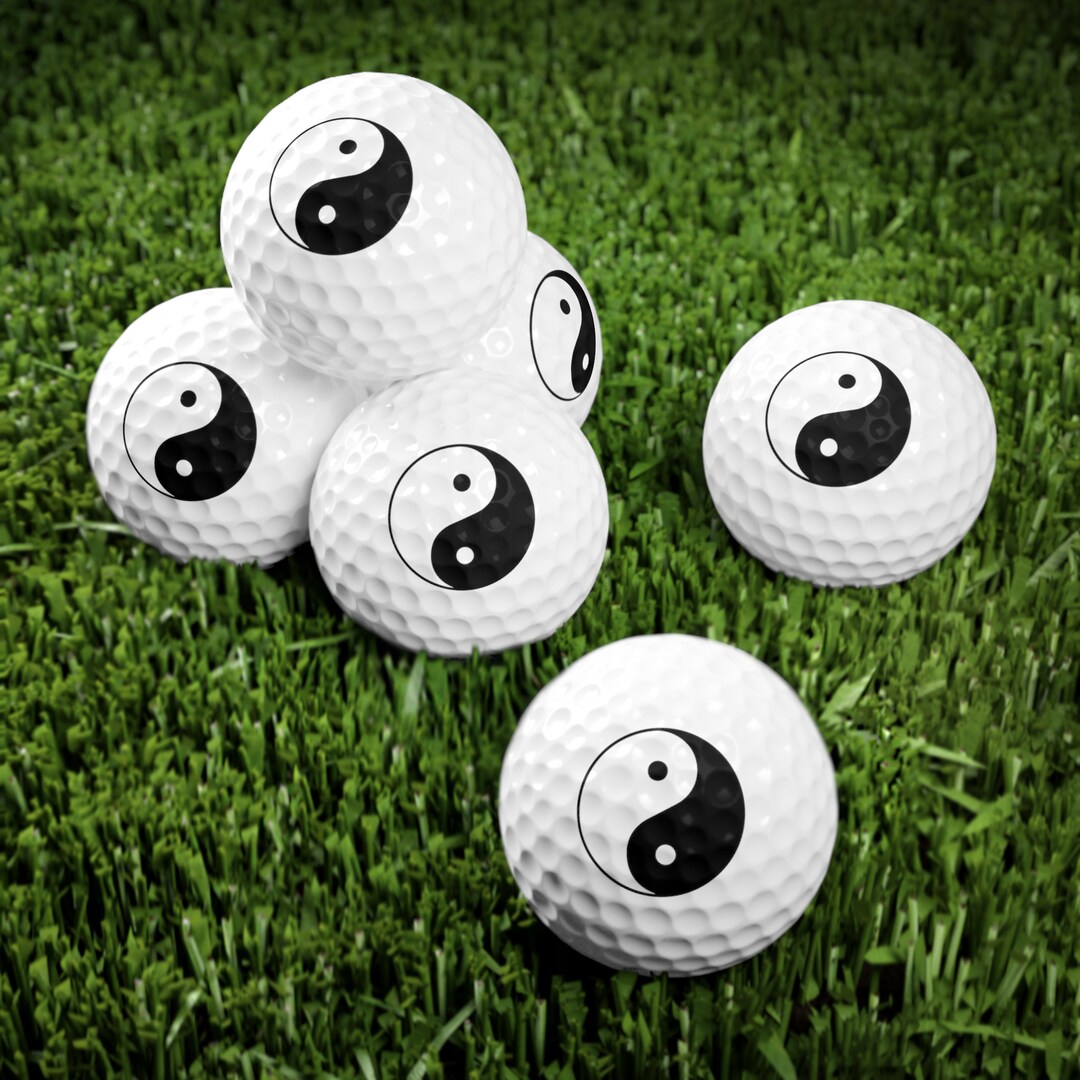 Yin Yang Golf Balls (set of 6), Golf Gifts, Taiji Symbol, Tai Chi ...