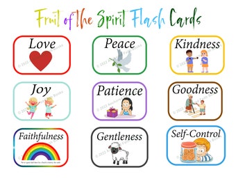 Fruit of the Spirit Bible Cards, Bible Cards for Kids, Bible Activity ...