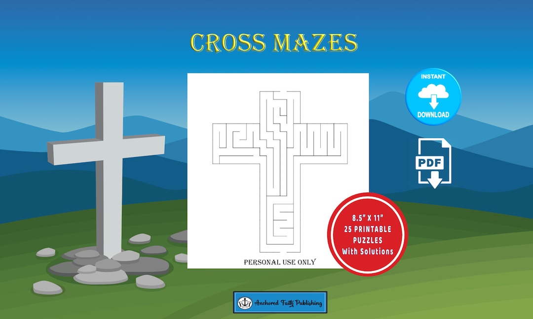 Cross Mazes for Kids Ages 4-8 / Digital Download Maze Pages / Kids ...