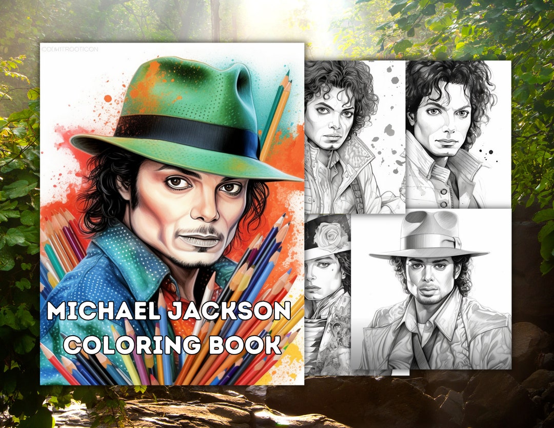 Michael Jackson Coloring Coloring Book for Adults and Kids, Grayscale ...