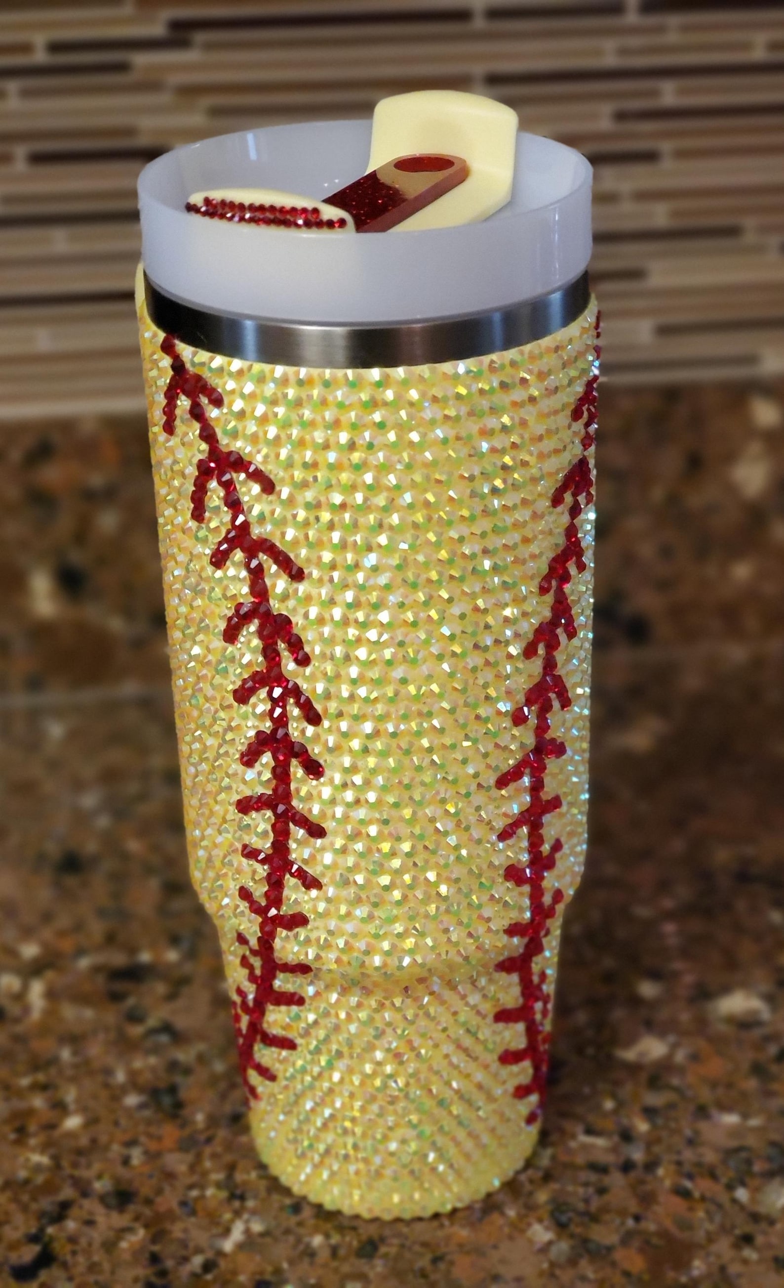 Softball Rhinestone Stanley Tumbler - Etsy