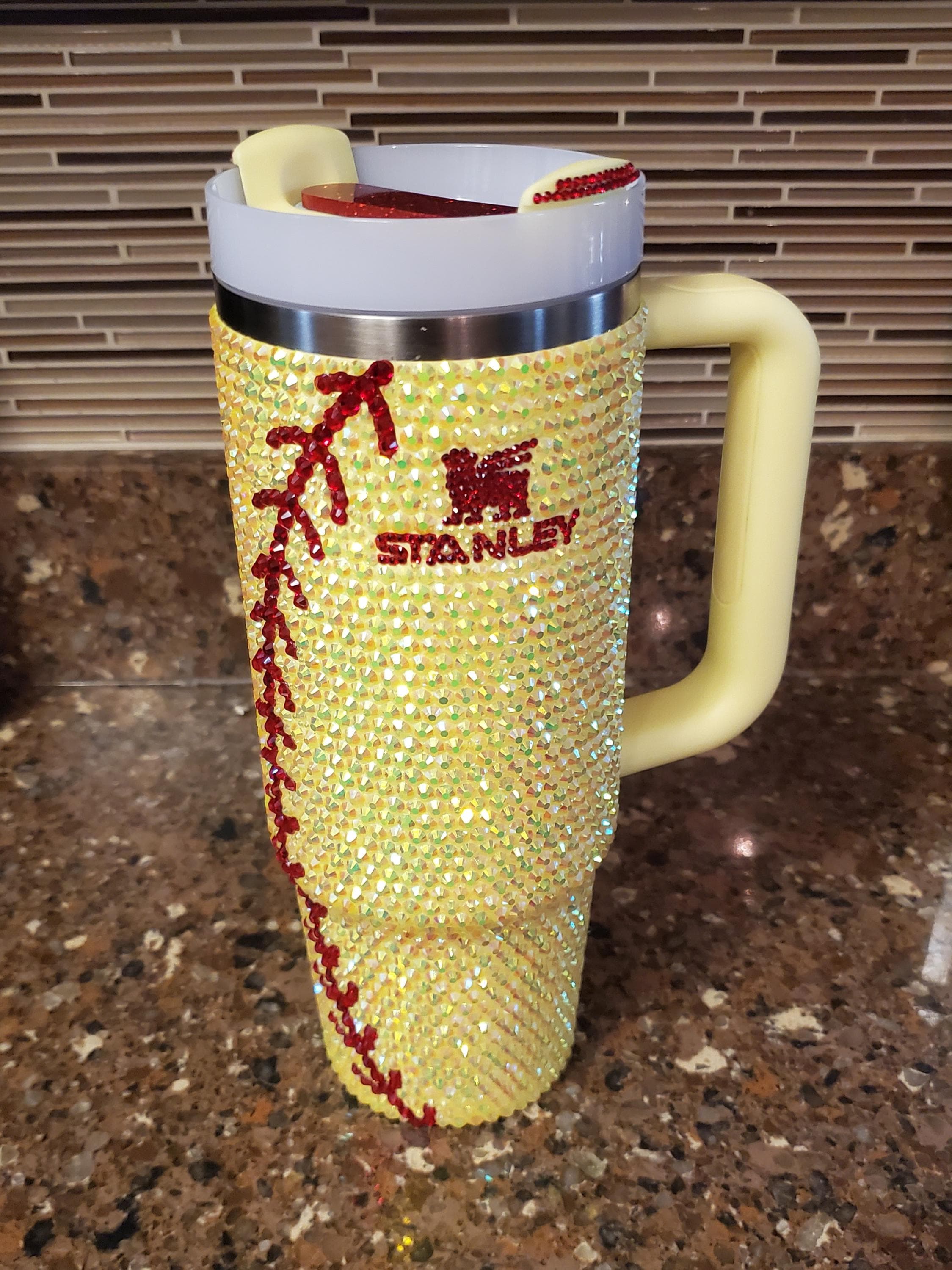 Softball Rhinestone Stanley Tumbler - Etsy