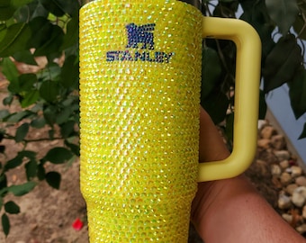 Yellow AB Glass Rhinestones 30oz Stanley Tumbler With Handle!! Perfect ...