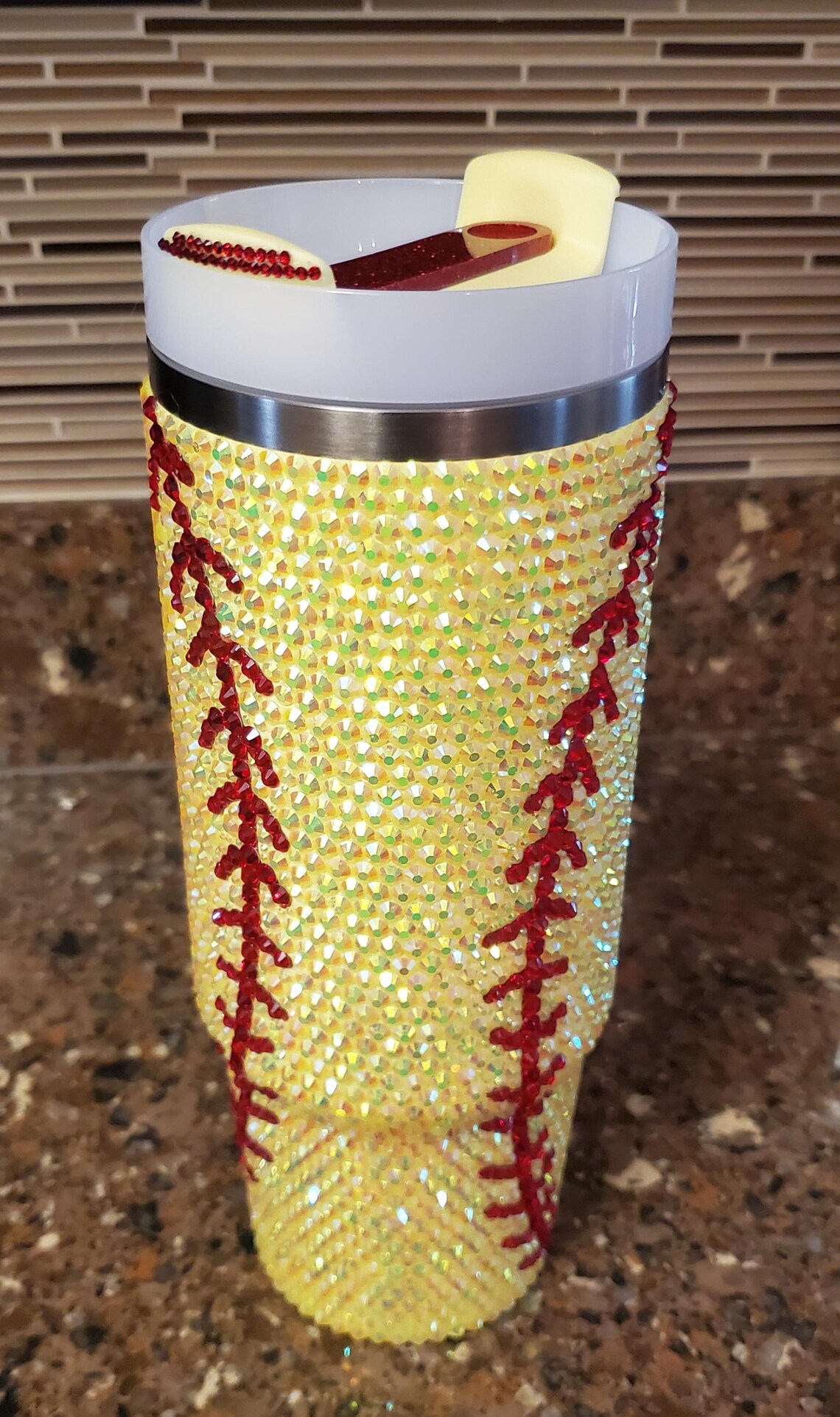 Softball Rhinestone Stanley Tumbler - Etsy