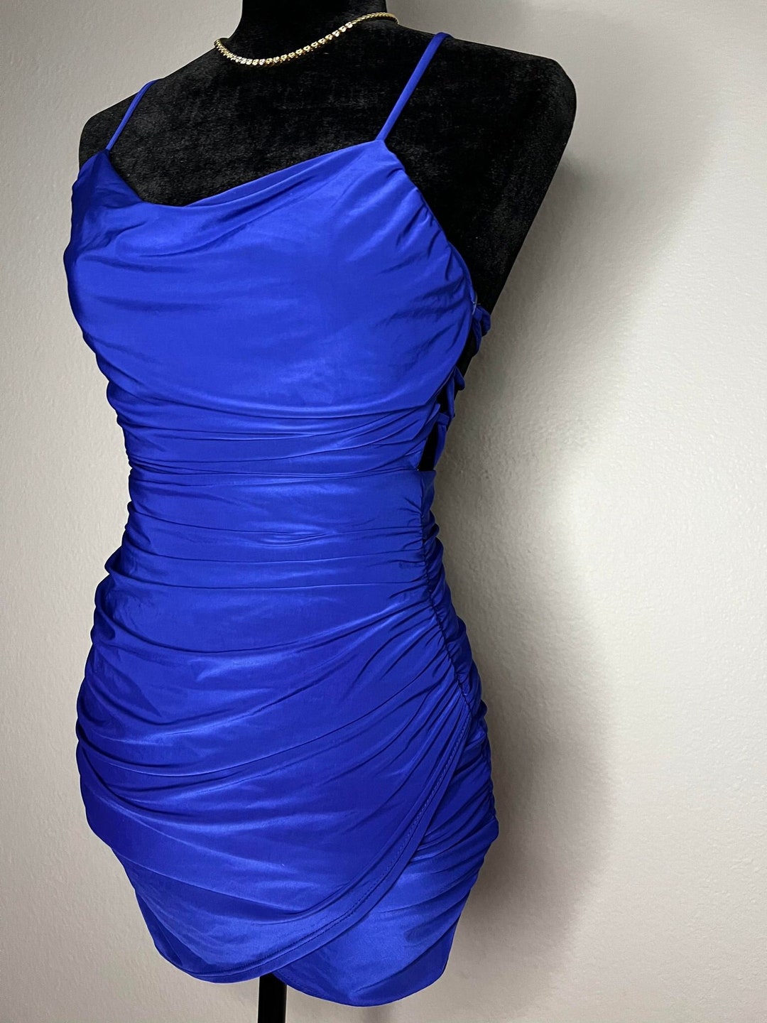 Royal Blue Backless Mini Dress - Etsy