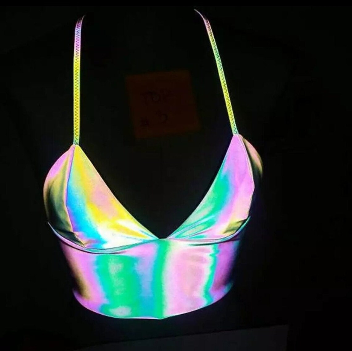 Reflective Multi color Holographic Crop Top | Etsy