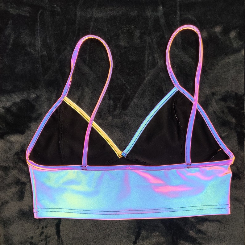 Reflective Multi Color Holographic Crop Top - Etsy