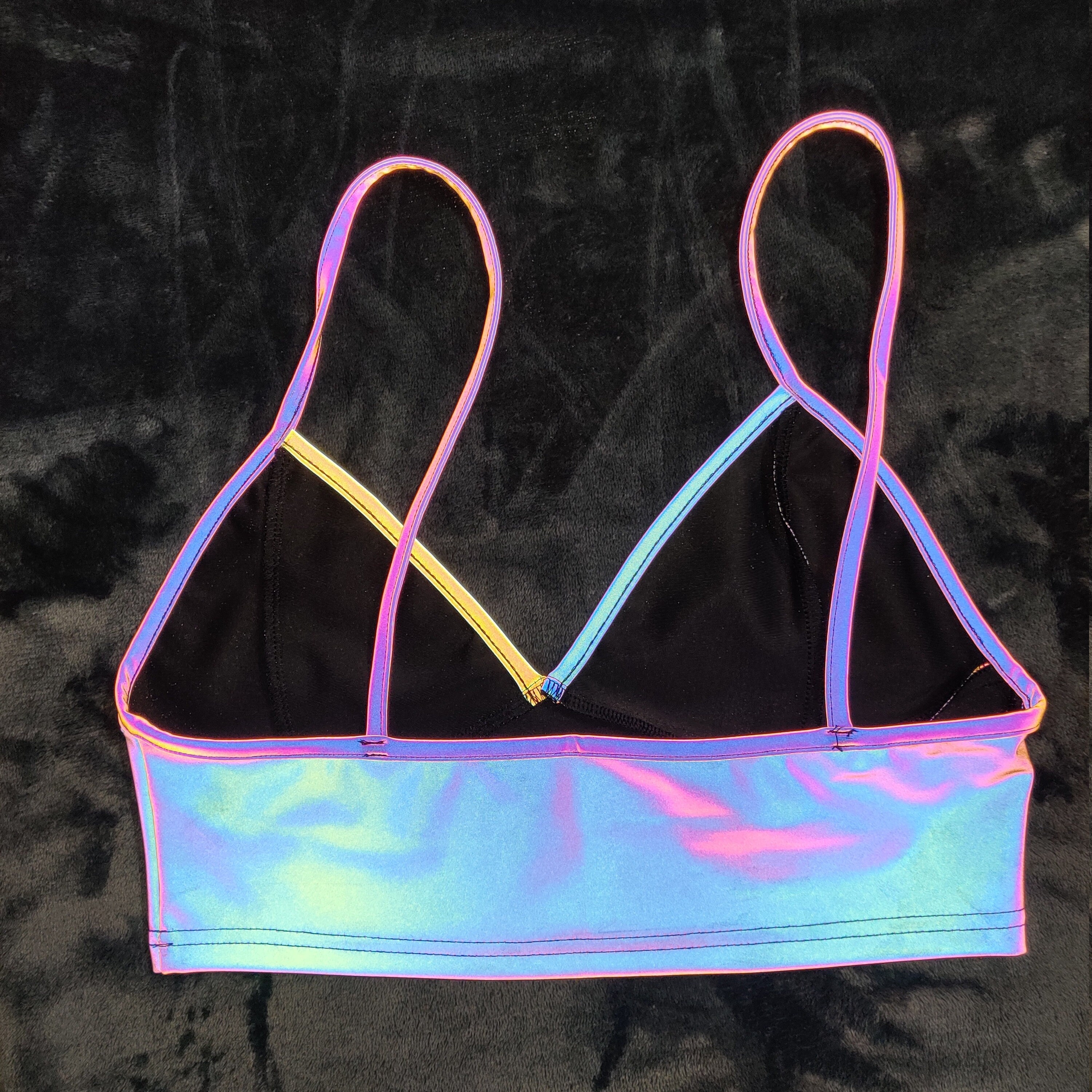 Reflective Multi Color Holographic Crop Top - Etsy