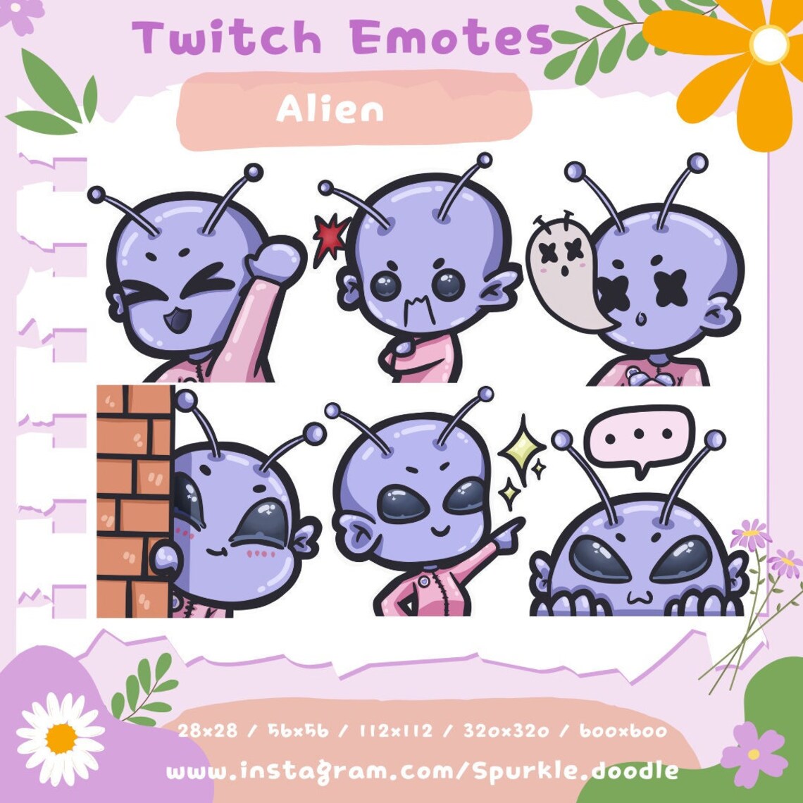 Twitch, Discord, Youtube Alien UFO Emote / Sticker Set With Bonus Free ...