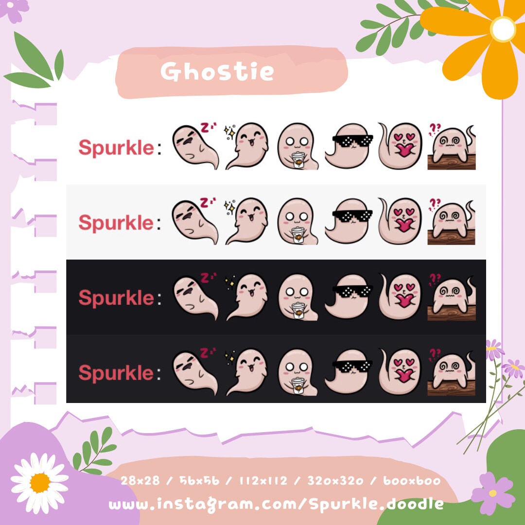 Twitch, Discord, Youtube Ghost Emote / Sticker Set - Etsy