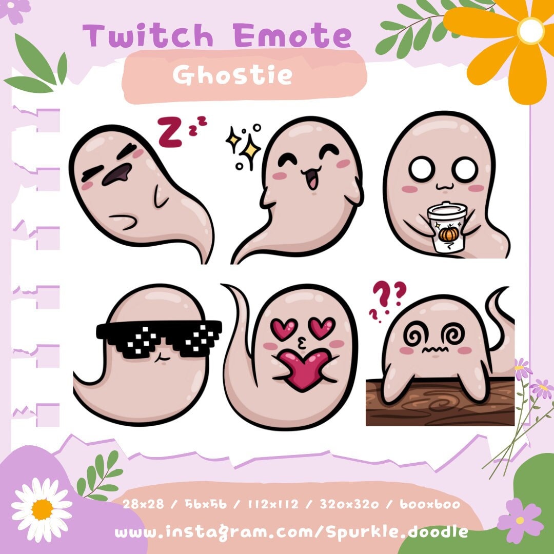 Twitch, Discord, Youtube Ghost Emote / Sticker Set - Etsy