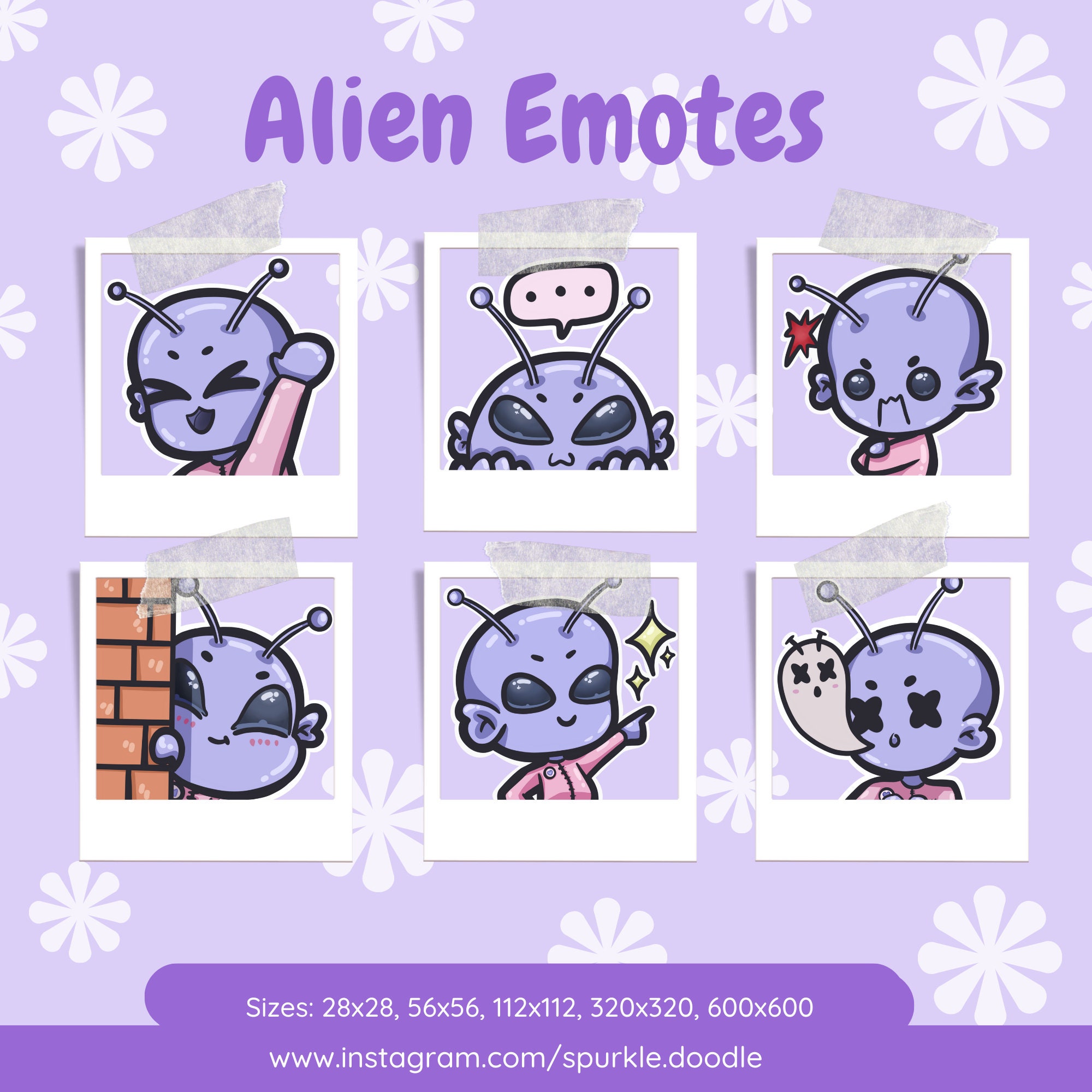 Twitch Discord Youtube Alien UFO Emote / Sticker Set With - Etsy UK