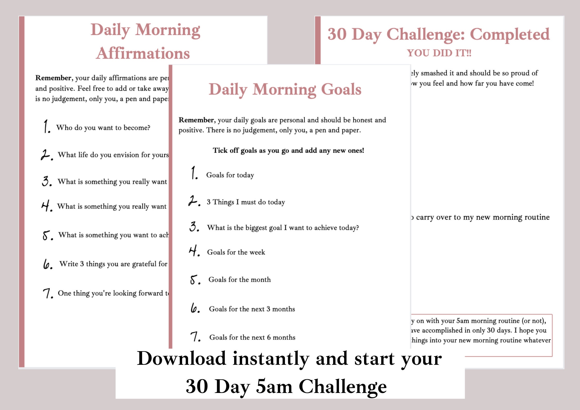 The 5am Morning Routine Pack; Online Planner; Digital Download Only ...