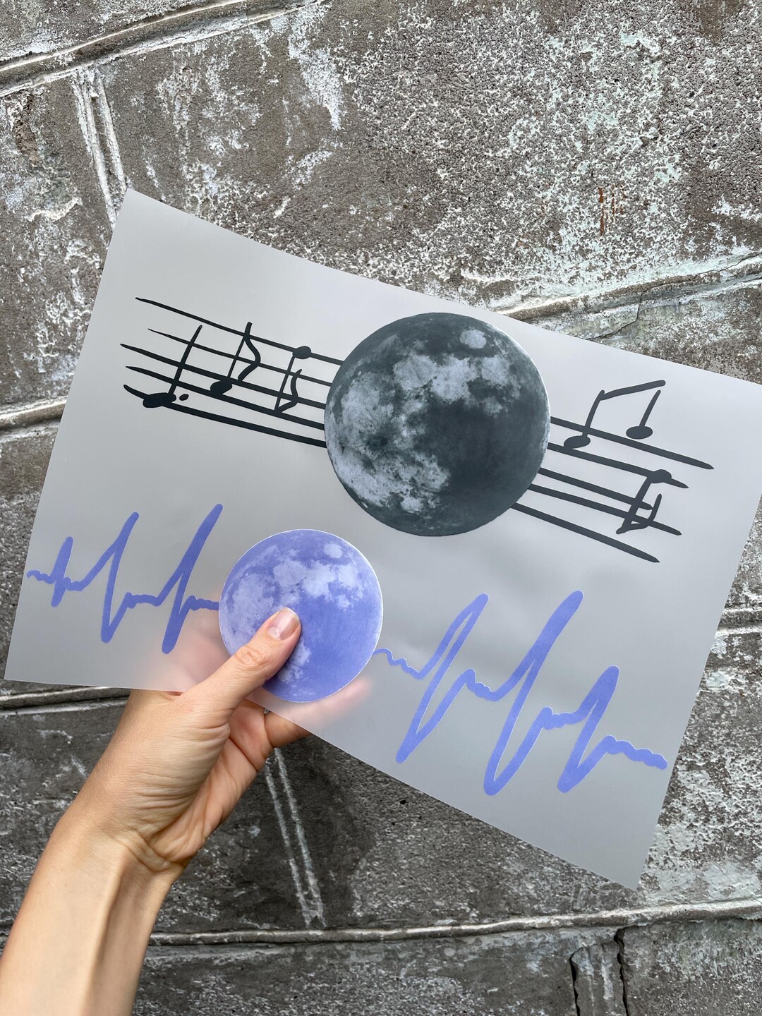 A4 Abstract Moon Iron-on Transfers + Bonus Gift! Mystical Lunar Art for ...