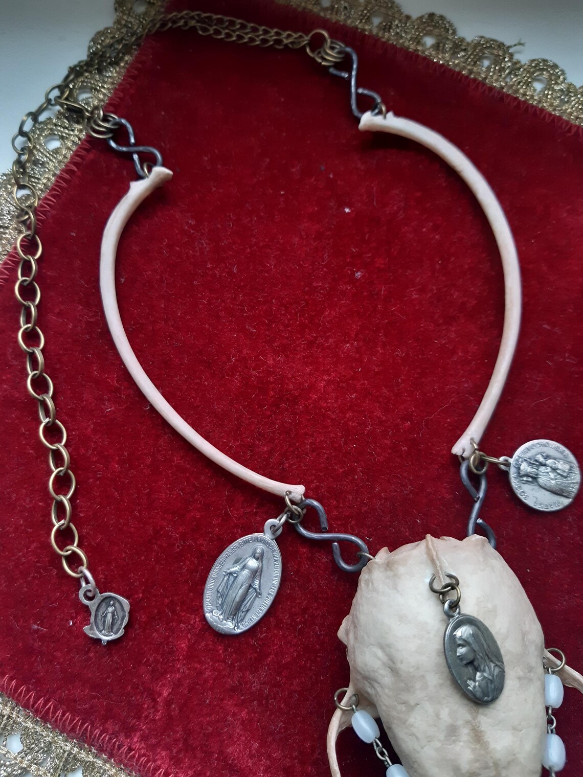 Holy Skull Necklace, Animal Skull Jewelry, Bone Jewelry, Gothic Jewelry ...