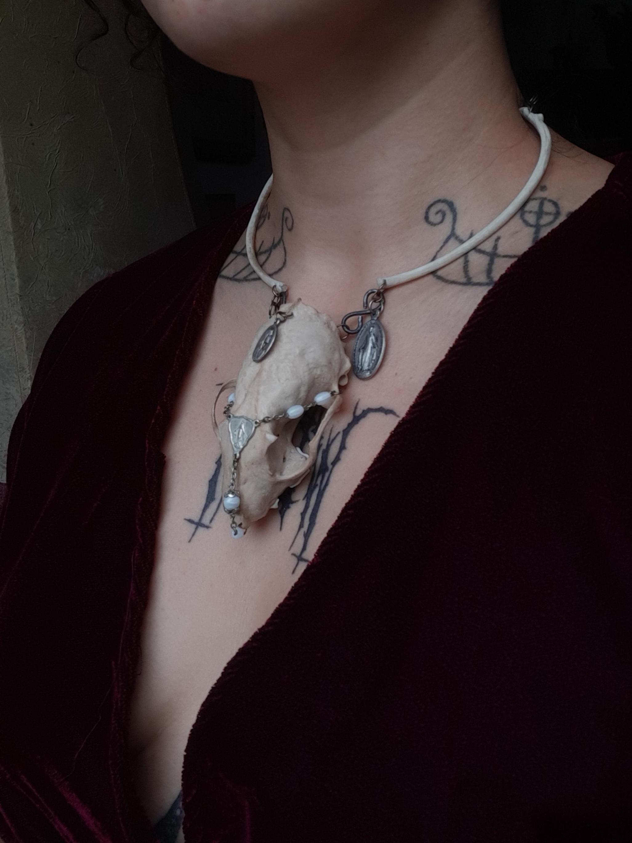 Holy Skull Necklace, Animal Skull Jewelry, Bone Jewelry, Gothic Jewelry ...