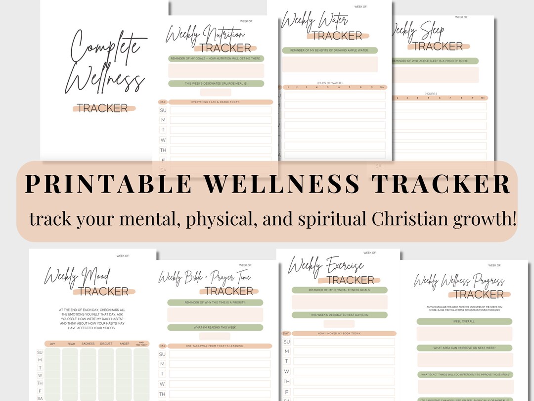 Wellness Tracker Printable, Digital, Goodnotes | Health and Fitness ...