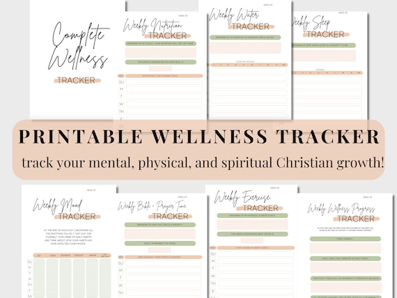 Wellness Tracker Printable Digital Goodnotes Health and - Etsy