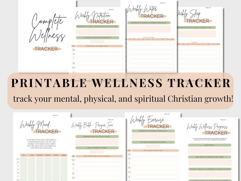 Wellness Tracker Printable Digital Goodnotes Health and - Etsy
