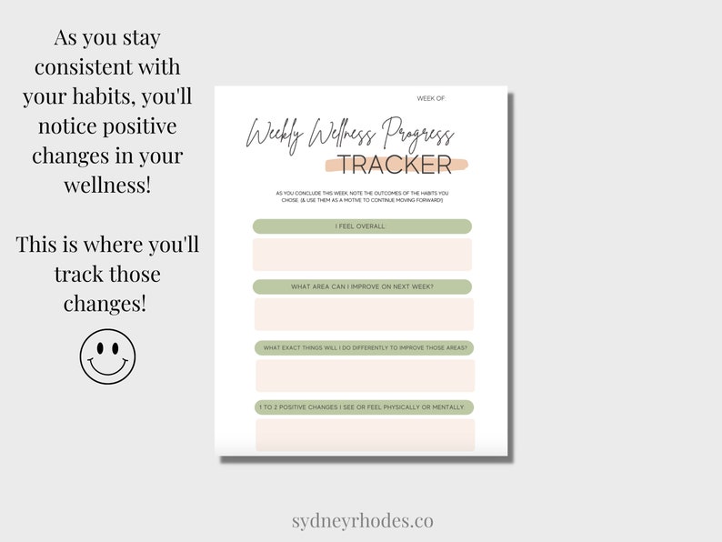 Wellness Tracker Printable, Digital, Goodnotes | Health and Fitness ...