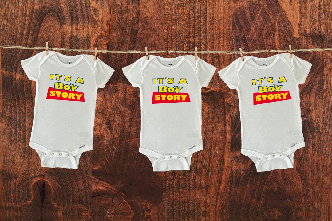 Handmade Boy Story Infant Bodysuit Banner, Baby Shower Boy Story Themed ...