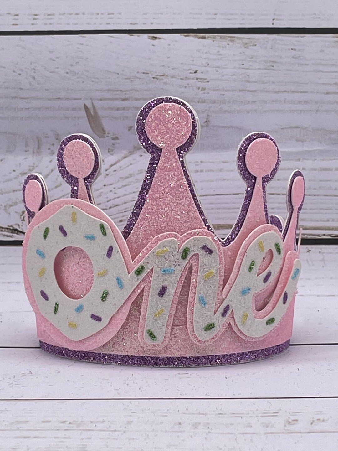 Donut 1st Birthday Crown: Pink Glitter Party Hat - Etsy