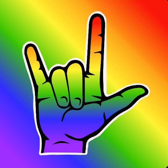 Pride Love ASL Die Cut Sticker | Etsy