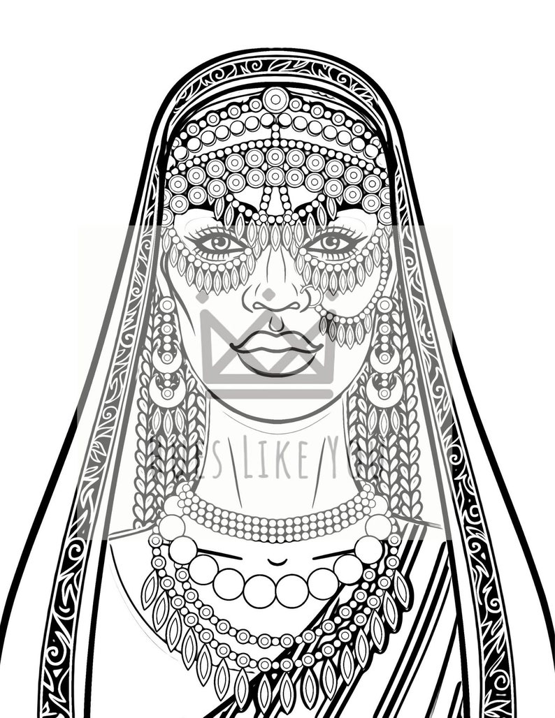 Printable Mandala African Queen Coloring Page Adult Coloring - Etsy ...