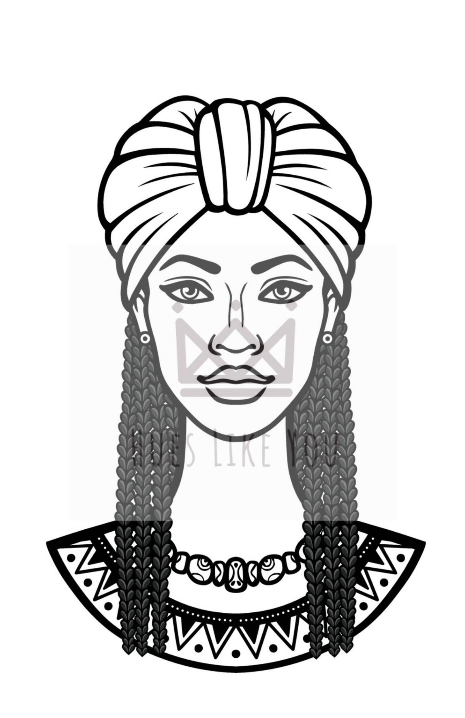 Printable Mandala African Queen Coloring Page, Adult Coloring PDF - Etsy