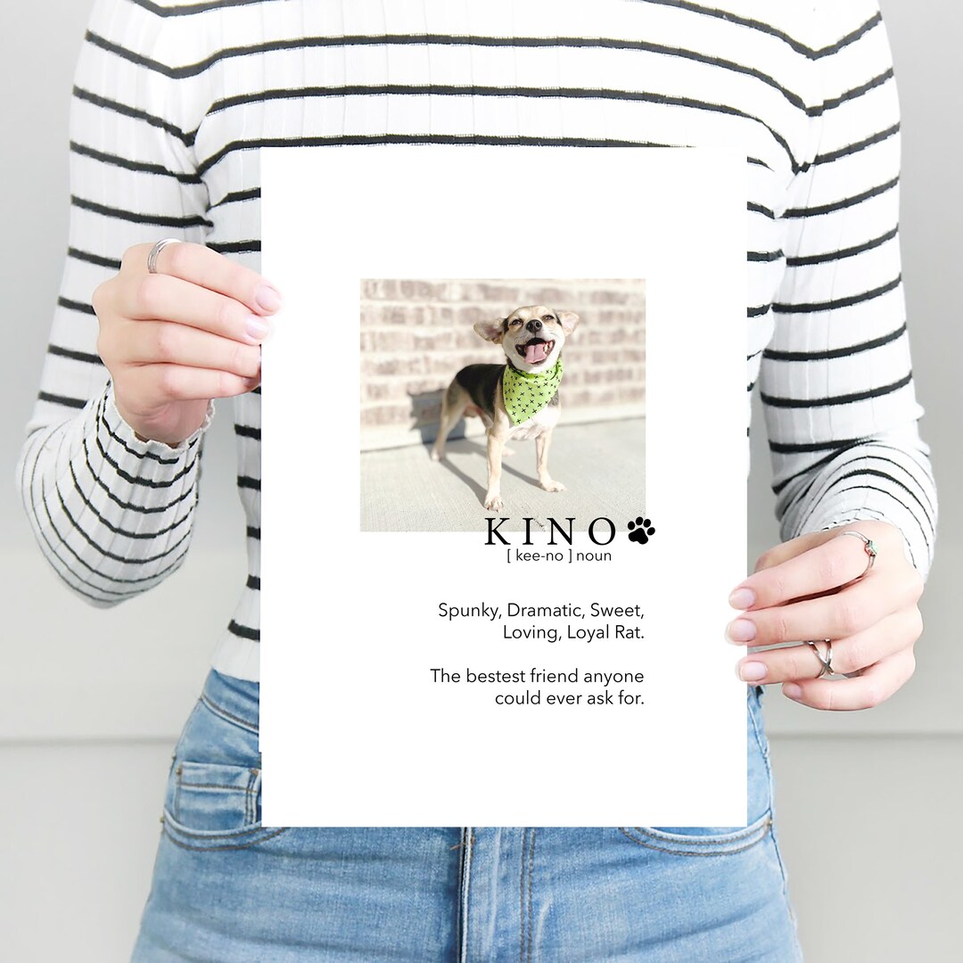 Custom Pet Definition Wall Art, Printable Digital Download of Your Dog ...