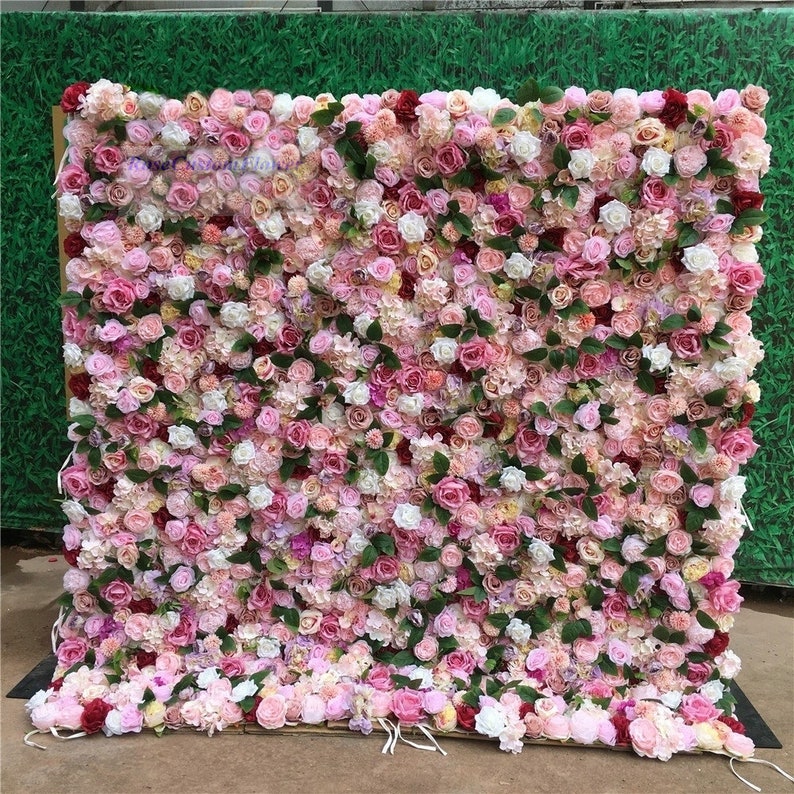 3D Artificial Flower Wall Panel Background Varicolored Flower | Etsy