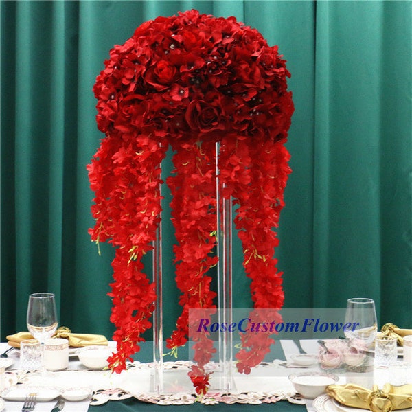 Red Rose Wedding Table Centerpiece - Etsy