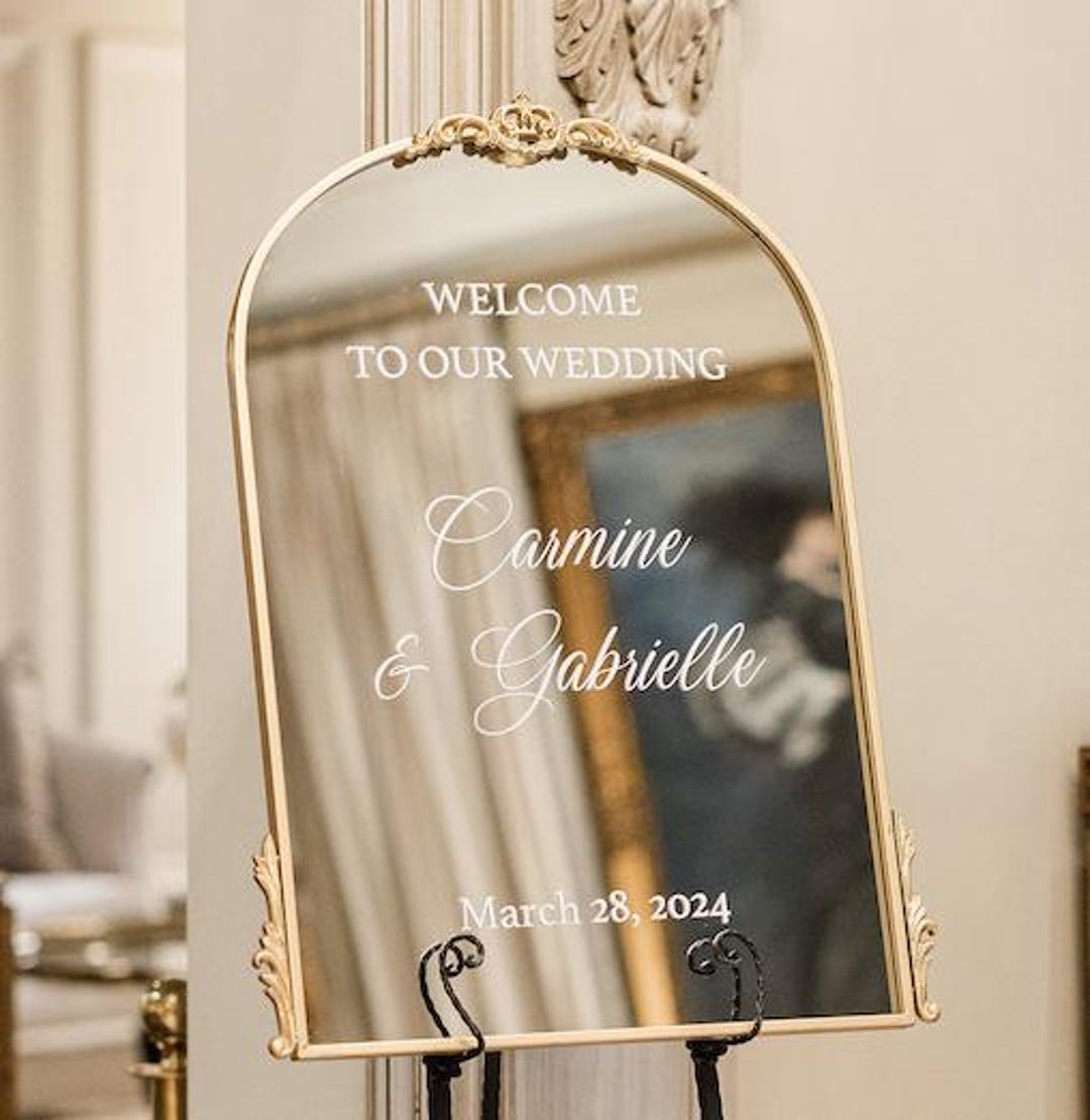 Custom Wedding Decal, Welcome Wedding Sign for Mirrors & Acrylic ...
