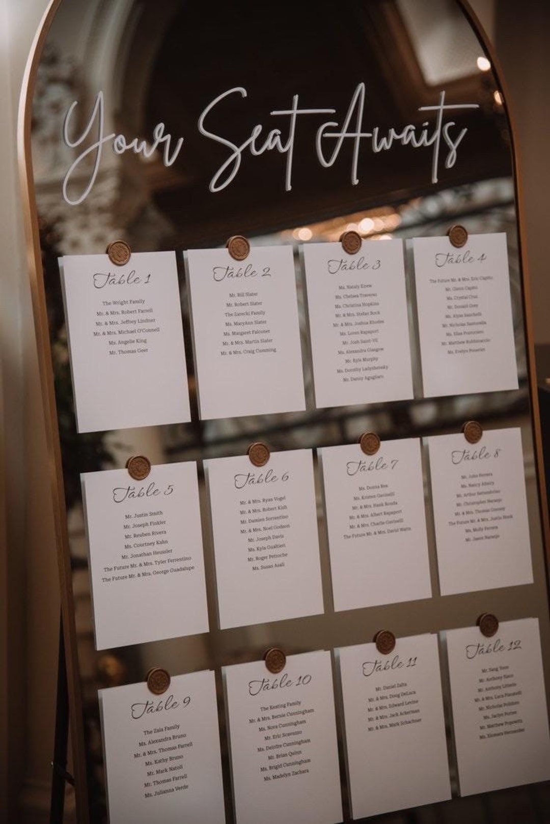 Custom Wedding Seating Chart Decal, Personalized Vinyl Sticker - Etsy