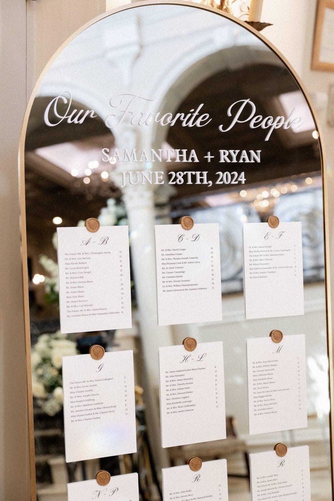 Custom Wedding Decal, Seating Chart Sign for Mirrors & Acrylic, Showers ...