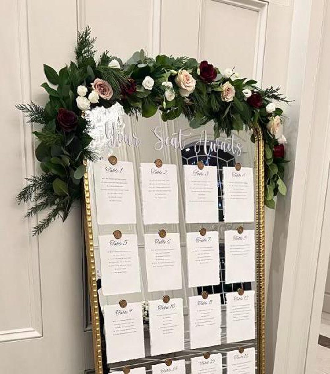 Custom Wedding Seating Chart Decal, Your Seat Awaits - Etsy