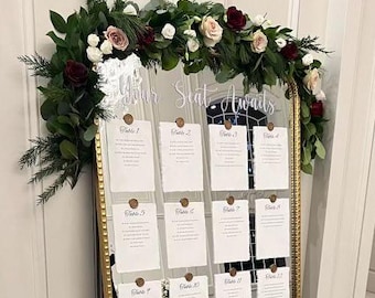 Custom Wedding Seating Chart Decal, Mirror Sign - Etsy